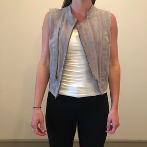 BCBGMaxAzria | Jackets & Coats | Gray Suede Bcbg Vest | Poshmark